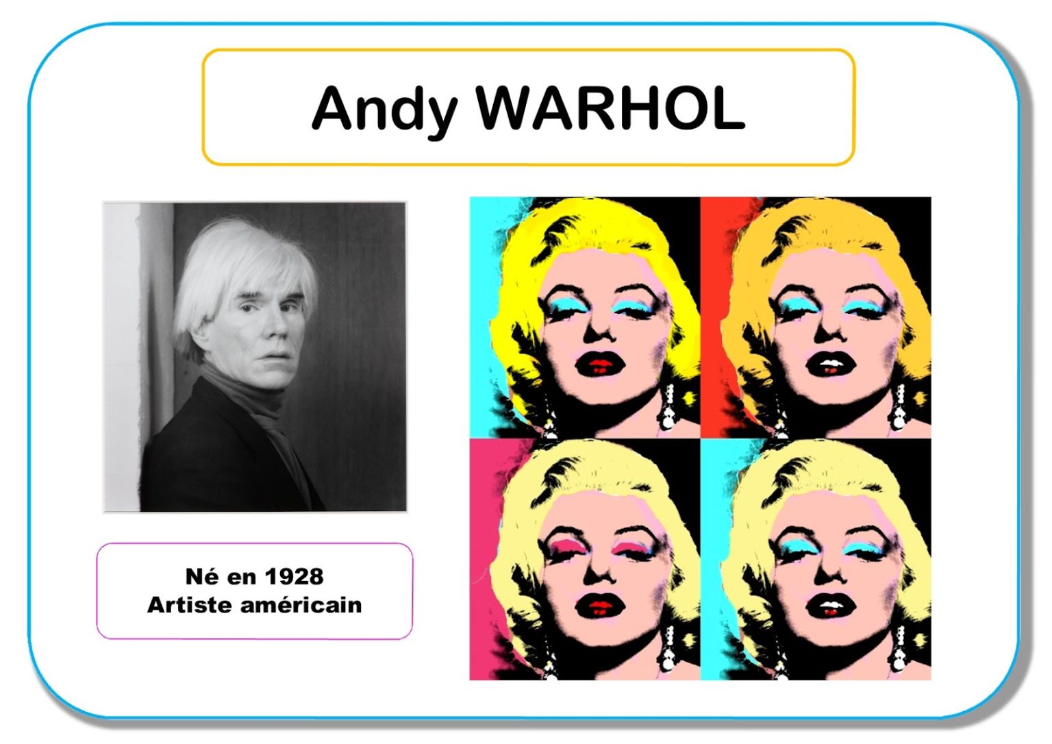 A la manière d’Andy Warhol… – Ecole Sainte Marie | Petit-Mars